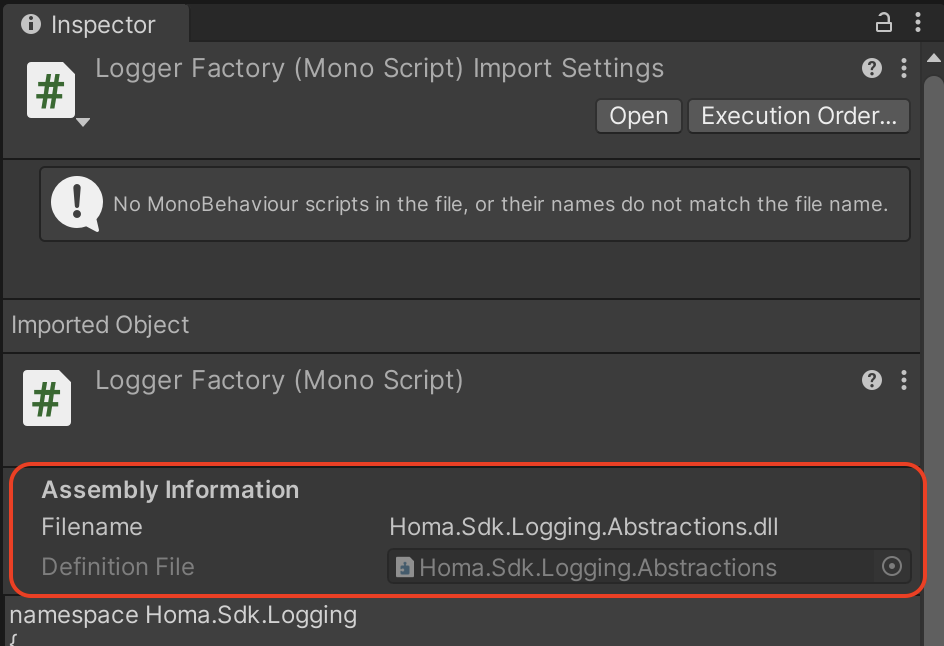 Working with Homa SDK assemblies | HOMA SDK